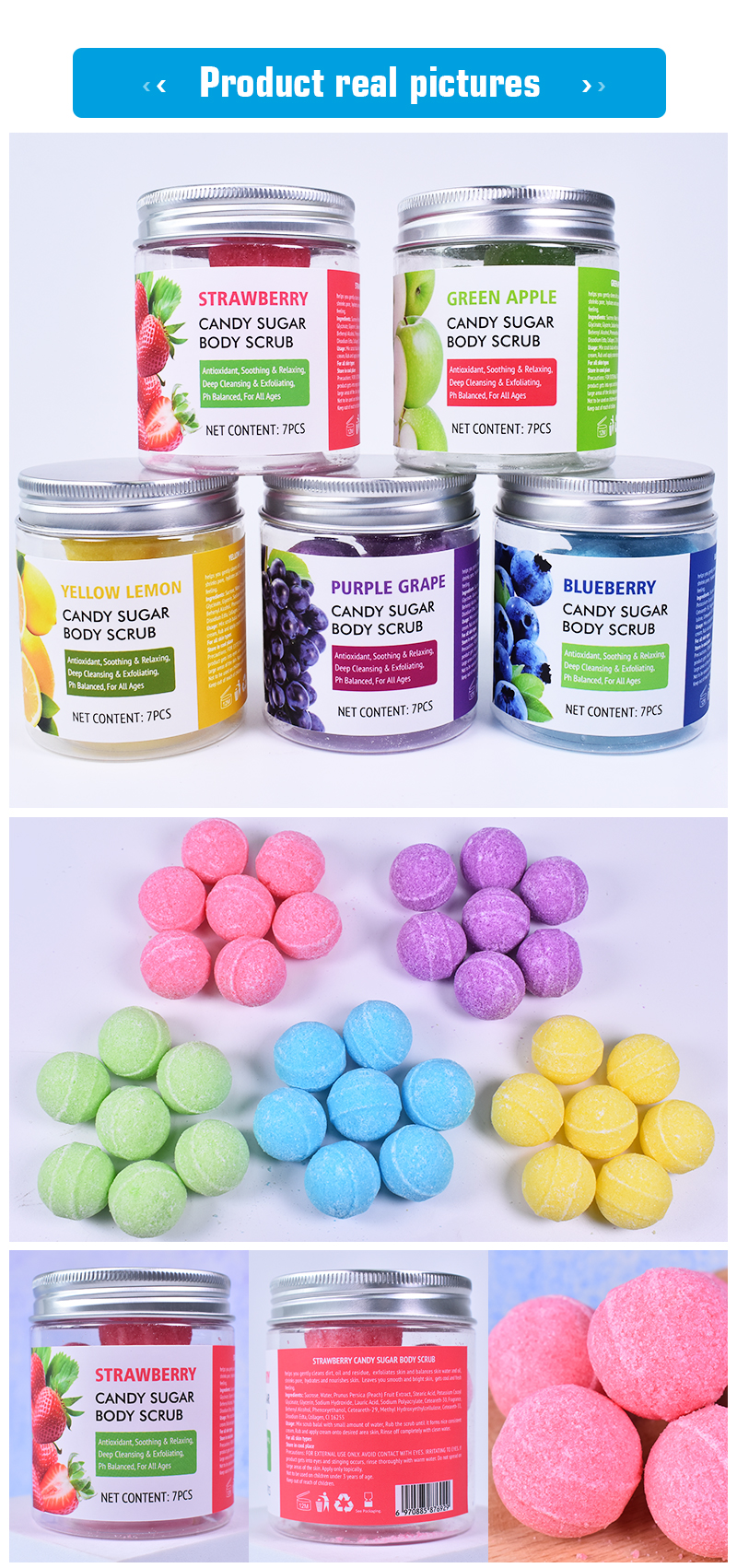 LIRAINHAN Grape Candy Body Scrub Ball - Buy Peeling Skin Exfoliating ...